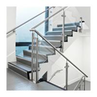 China Pvb laminated glass guardrail patio stairs with railing clear glass wood porch railing for sale