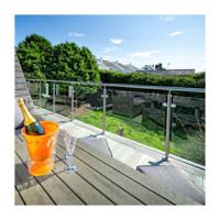 China Clear glass balustrades house roof grill design veranda glass railing system for sale