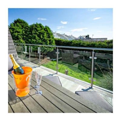 China Clear glass balustrades house roof grill design veranda glass railing system for sale