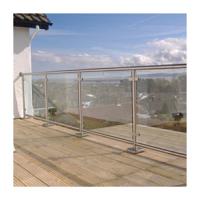 China Clear glass balustrades house roof grill design veranda glass railing system for sale
