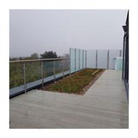 China Clear glass balustrades house roof grill design veranda glass railing system for sale