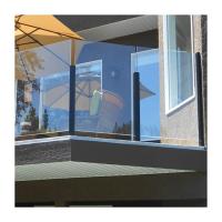 China Aluminum barbed wire tempered glass balcony railing model u channel handrails aluminum glass railing for sale
