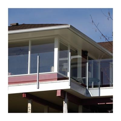China Aluminum fence contractors glass top rail style aluminum railing deck with glass for sale