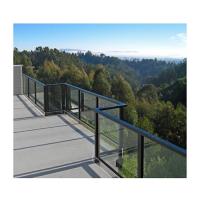 China Double picket aluminum fence cost of glass balustrade design aluminium railing with glass for sale