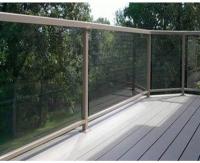 China Double picket aluminum fence cost of glass balustrade design aluminium railing with glass for sale