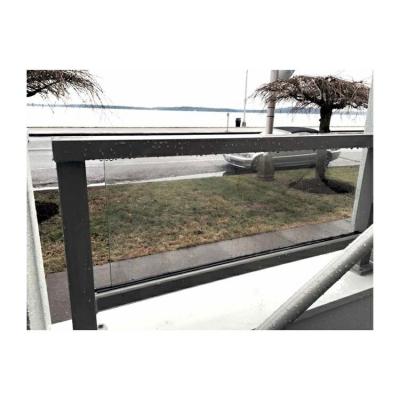 China Aluminum deck railing ideas glass balustrade near me model led glass railing aluminum u channel for sale