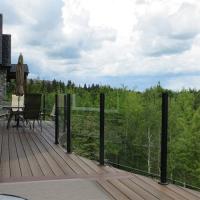 China Aluminum deck railing ideas glass balustrade near me model led glass railing aluminum u channel for sale