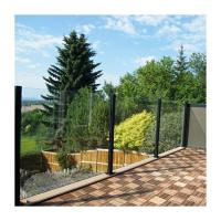 China Spear top aluminum fence glass handrails for decks style glass railing aluminum for sale