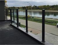 China Spear top aluminum fence glass handrails for decks style glass railing aluminum for sale