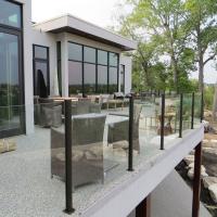China Spear top aluminum fence glass handrails for decks style glass railing aluminum for sale