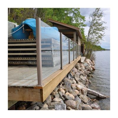 China Exterior aluminum railings indoor glass railing system style aluminum and glass railings for decks for sale