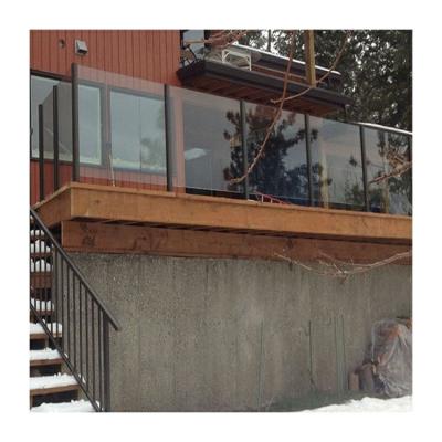 China Aluminum louver fence glass handrail balcony model aluminum railing deck with glass for sale