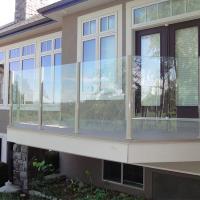 China Privacy for aluminum fence mirror railing glass design glass and aluminium balustrades for sale