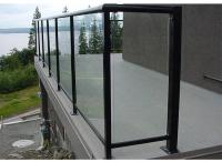 China Curved aluminum railing handrail with glass design hotel led aluminum glass balcony railing for sale
