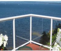 China Curved aluminum railing handrail with glass design hotel led aluminum glass balcony railing for sale
