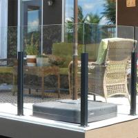China 4 foot aluminum fence spigot glass railing style aluminum deck railing with glass panels for sale