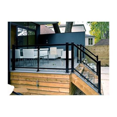 China Cost of aluminum fence per foot glass railing outdoor supplier aluminum railing deck with glass for sale