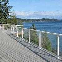 China Cost of aluminum fence per foot glass railing outdoor supplier aluminum railing deck with glass for sale