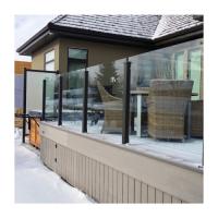 China 42 inch aluminum deck railing glass panels balustrade design aluminum railing with tempered glass for sale