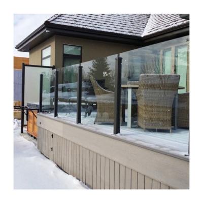 China 42 inch aluminum deck railing glass panels balustrade design aluminum railing with tempered glass for sale