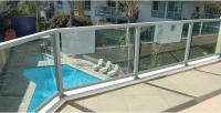 China Aluminum fence privacy slats balcony glass balustrade design aluminum glass deck railing systems for sale