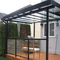 China Powder Coated Aluminum Glass Railing With Glass Balcony Panels U Channel Handrails for sale