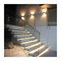 China Wood straight floating modern wood staircase floating stair detail drawing for sale