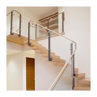 China Wood straight floating modern wood staircase floating stair detail drawing for sale