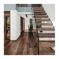 China Wood straight floating modern wood staircase floating stair detail drawing for sale