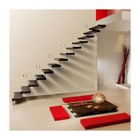 China Interior wooden floating stair modern wooden staircase interior floating stair design for sale