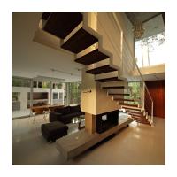 China Diy wood floating stairs metal brackets for wood beams flooring floating straight stairs for sale