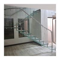 China Decorative stair glass railing prices laminated glass floating staircase for sale
