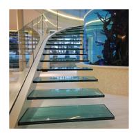 China Modular stairs glass folding stairs design glass treads suspension stairway for sale