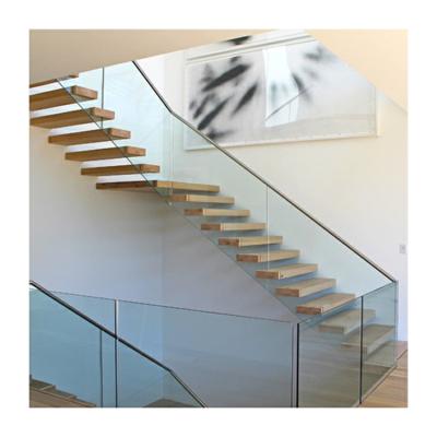 China Build floating wood staircase stair in wood high quality floating stairs for sale