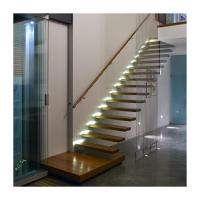 China Build floating wood staircase stair in wood high quality floating stairs for sale