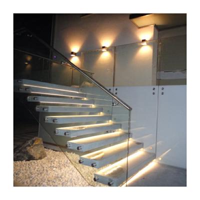 China Timber floating staircase steel wooden modern floating staircase design for sale