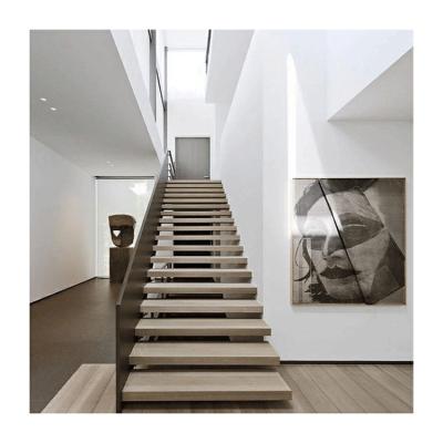 China Timber tread floating stair teak wood sale floating staircase for deck for sale