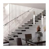 China Straight floating stairs wood led wood tread staircase floating stairs for small space for sale