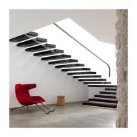 China Floating timber stairs wood glass door design floating stair usa for sale