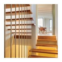 China Floating timber stairs wood glass door design floating stair usa for sale