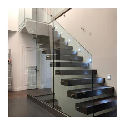 China Floating stairs with wood stringers meranti wood malaysian hardwood floating ladder hanging stairs for sale