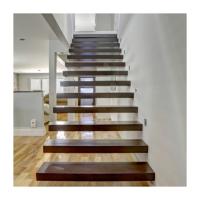 China Wood floating stiarcase wood fashion floating staircase design for sale