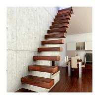 China Floating oak wood tread stairs price wood drying system floating staircase railings for sale