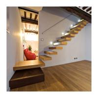 China Oak floating staircase decorative wooden house floating stair for sale