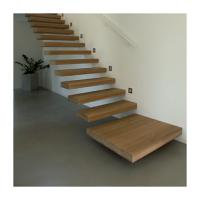 China Wood handrail floating staircase different color wood tread chinese imported floating stairs for sale