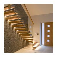 China Oak wood floating stairs custom woode stairs floating staircase handrail covers for sale