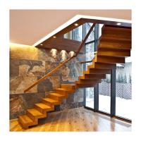 China Oak wood floating stairs custom woode stairs floating staircase handrail covers for sale