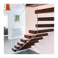 China Wood steps floating stairs steel wood stair handrail designs modern house design floating staircase for sale