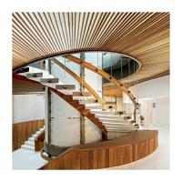 China Wood tread floating stair wooden tread floating straight staircase prices for sale