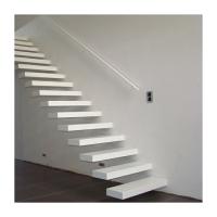 China Wood tread floating stair wooden tread floating straight staircase prices for sale